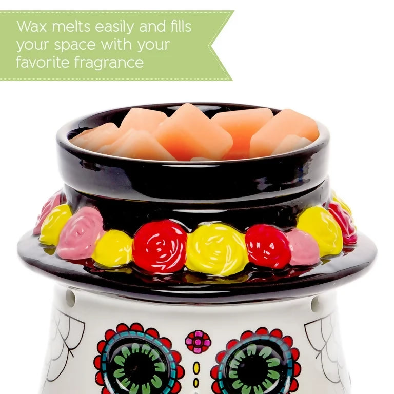 Sugar Skull Electric Melt Burner with Spiced Citrus Wax Medallions ...