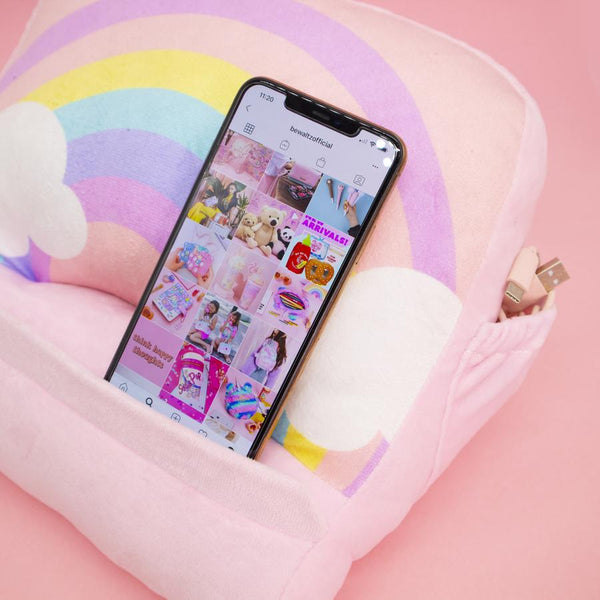 Tablet Device Stand - Rainbow A fun plushie device stand that keeps it ...